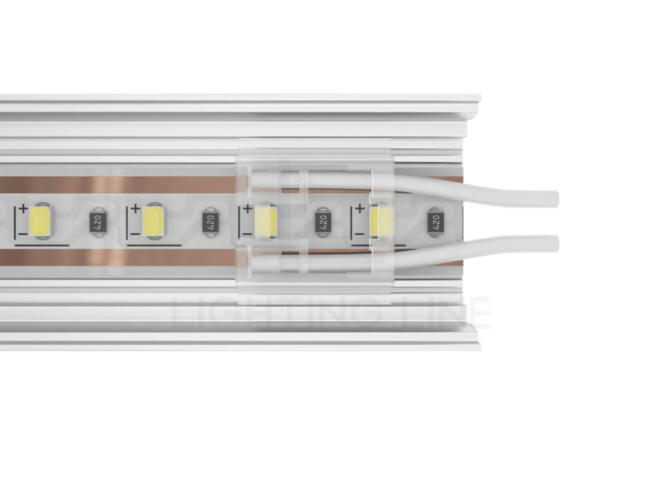 Connector for profiles with LLD-23 diffuser with 20cm cable • Lighting Line